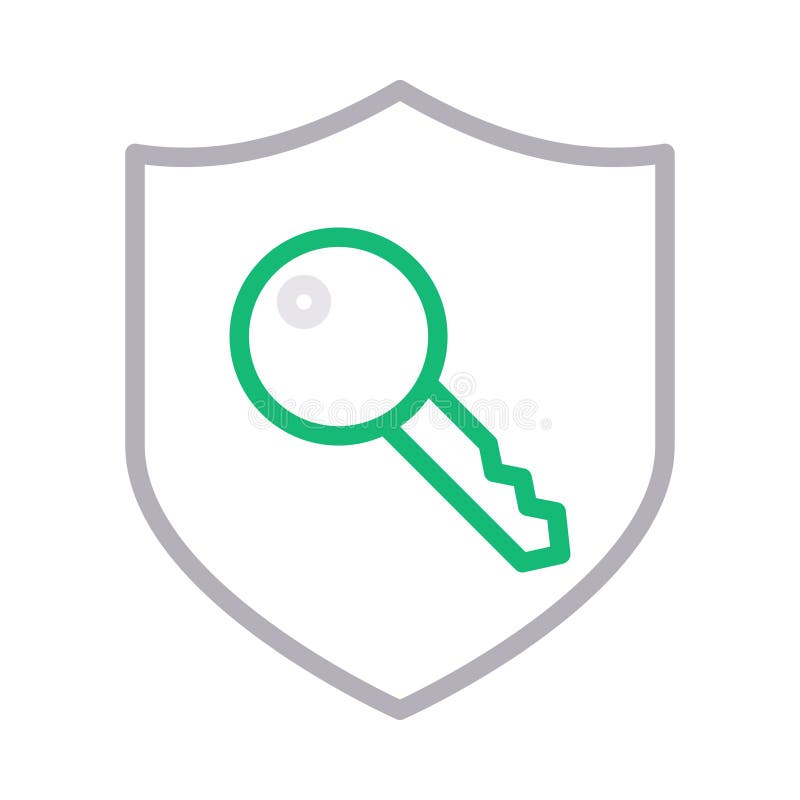 Secure Key Thin Line Color Vector Icon Stock Vector Illustration Of Isolated Color 146710718