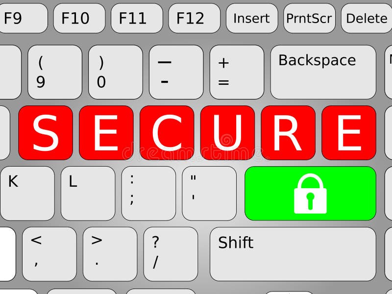 Secure Keyboard stock illustration. Illustration of protection - 41903301