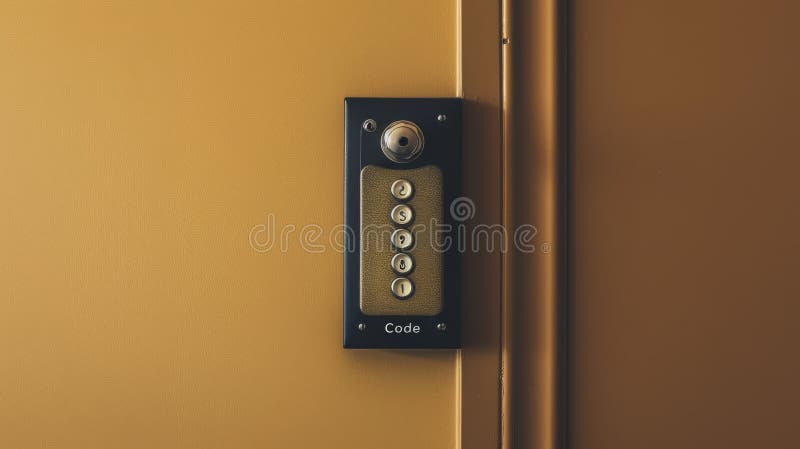 Secure Keypad Entry System on a Metallic Door Stock Image - Image of ...