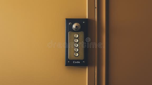 Secure Keypad Entry System on a Metallic Door Stock Image - Image of ...