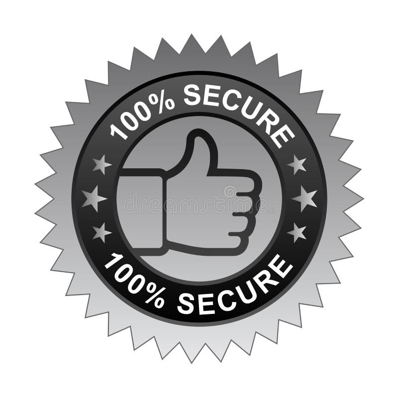 100 secure label stock vector. Illustration of label - 132828924
