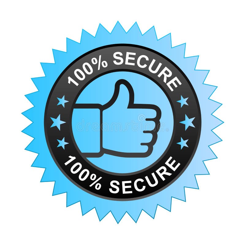 100 secure label stock vector. Illustration of assurance - 132829171