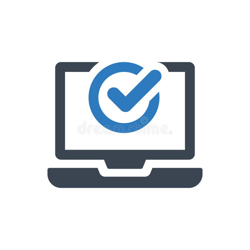 Secure laptop icon stock vector. Illustration of mark - 262611861