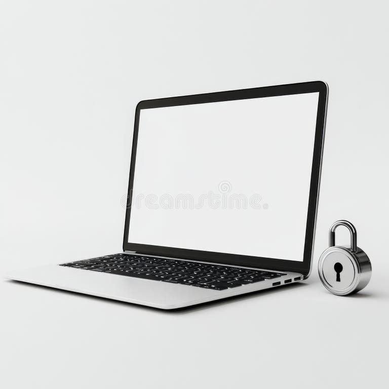 Secure Laptop with Lock Symbolizing Data Protection and Cybersecurity ...