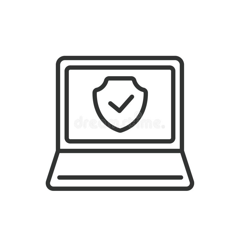 Secure Laptop Protected, Icon in Line Design. Secure, Laptop, Protected ... Secure Laptop Protected, Icon in Line Design. Secure, Laptop, Protected ...