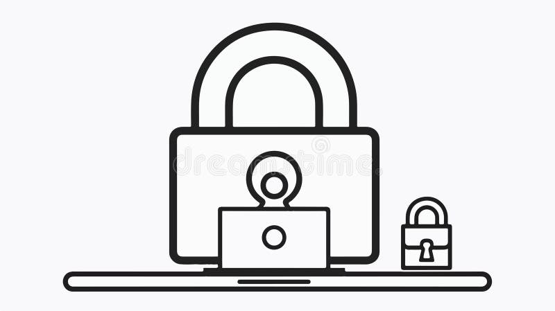 Secure Large Lock Icon with Keyhole and Smaller Lock Illustration Stock ...
