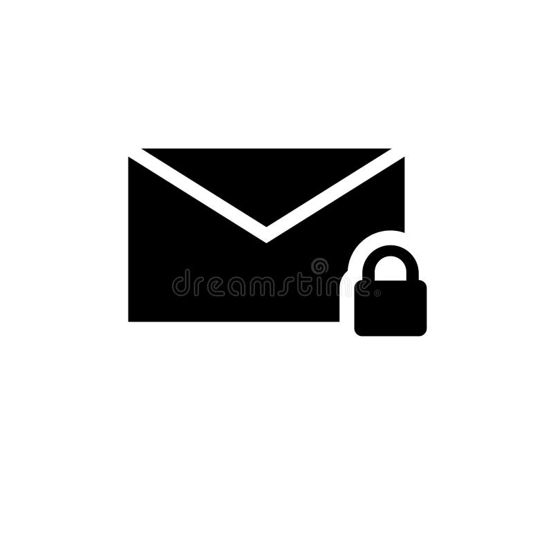 Secure Letter Lock, Protection Mail Solid Flat Vector Icon Isolated on ...