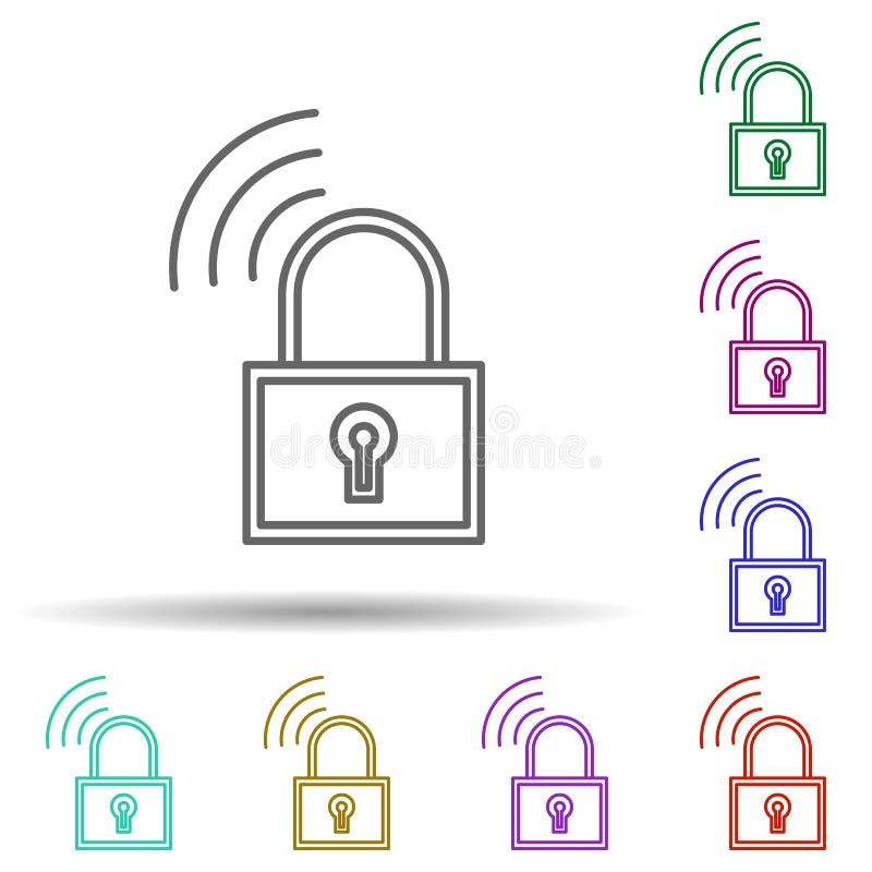 Secure Line Vpn Multi Color Icon Simple Thin Line Outline Vector Of Security Icons For Ui And