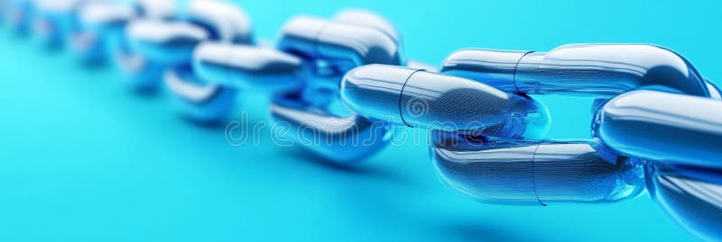 Secure Link Chain Representing Blockchain Technology a Closeup View of ...