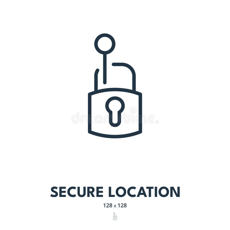 Secure Location Icon. Navigation, GPS, Position. Editable Stroke ...