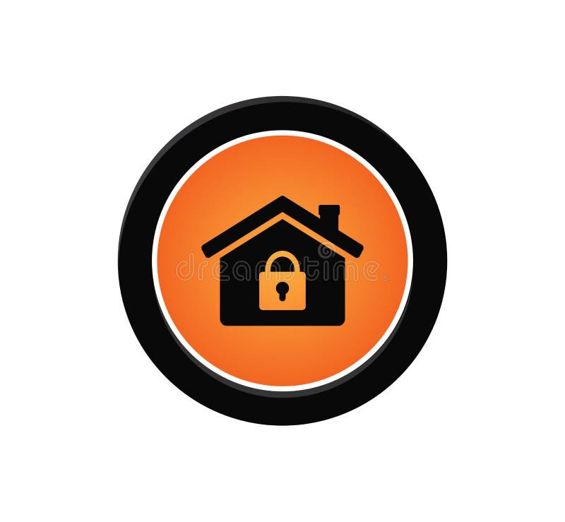 Secure and Lock House Icon Vector Logo Design Stock Illustration ...