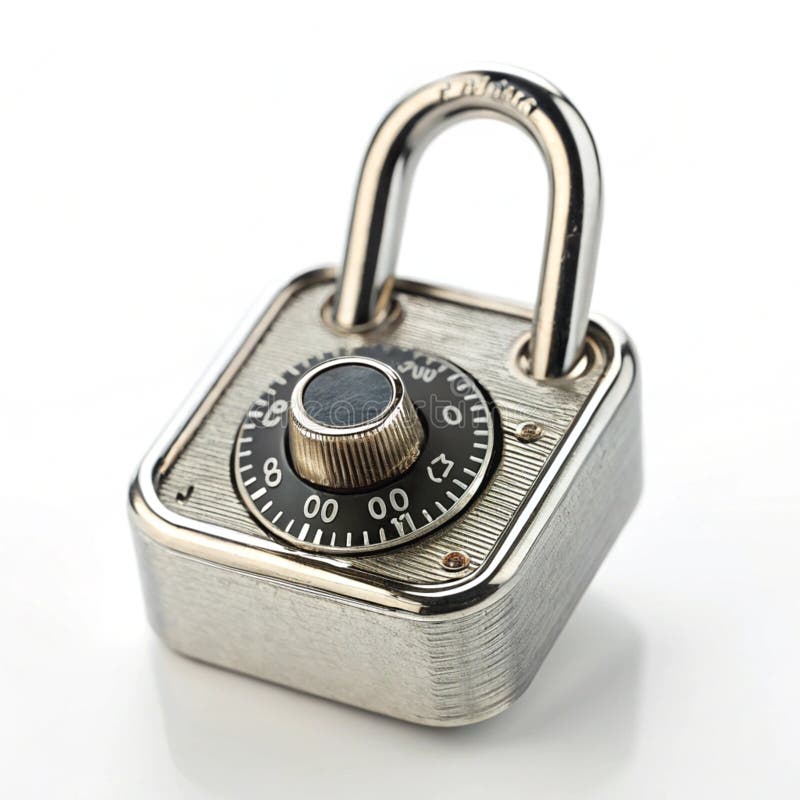 Secure Lock Icon Isolated on White Stock Illustration - Illustration of ...