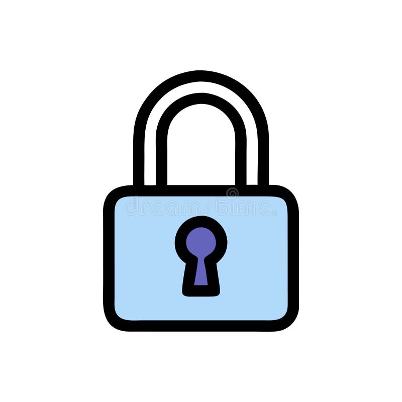 Secure Lock Icon for Safety Stock Illustration - Illustration of icon ...