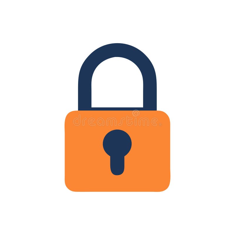 Secure Lock Icon for Safety Stock Illustration - Illustration of data ...
