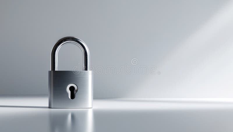Secure Lock with Keyhole on Metal Surface. Stock Image - Image of ...