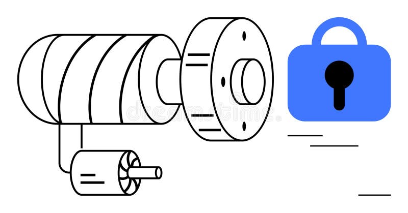 Secure Lock with Mechanical Engineering Components in Minimalist Style ...