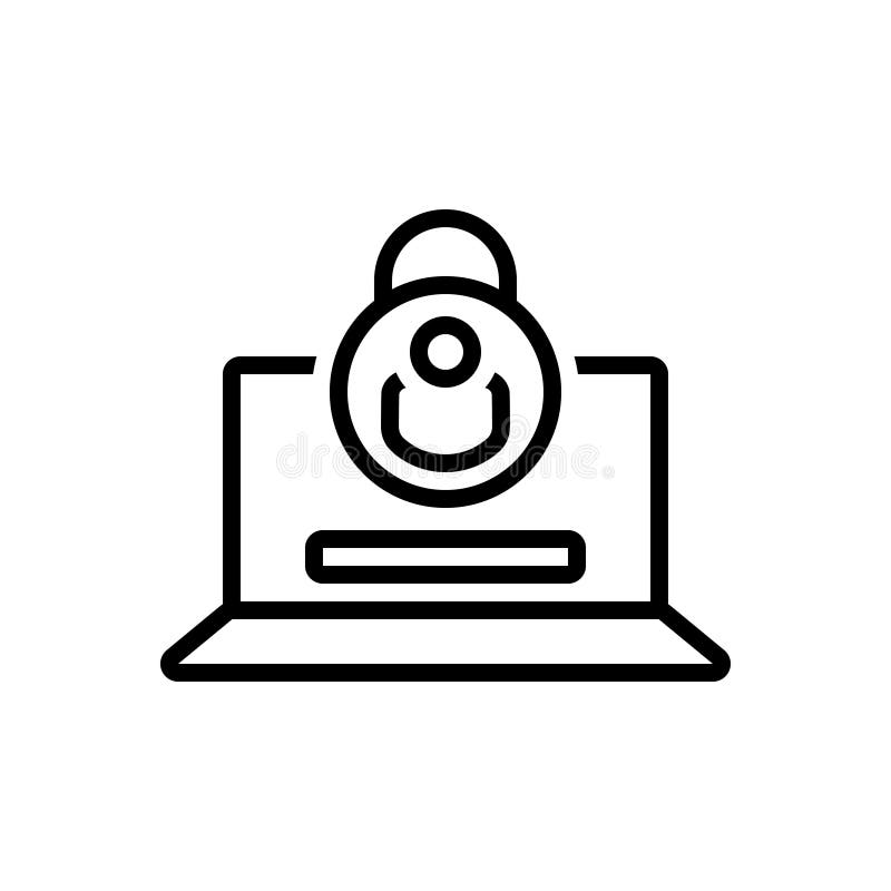 Black Line Icon for Secure Login, Secure and Login Stock Vector ...