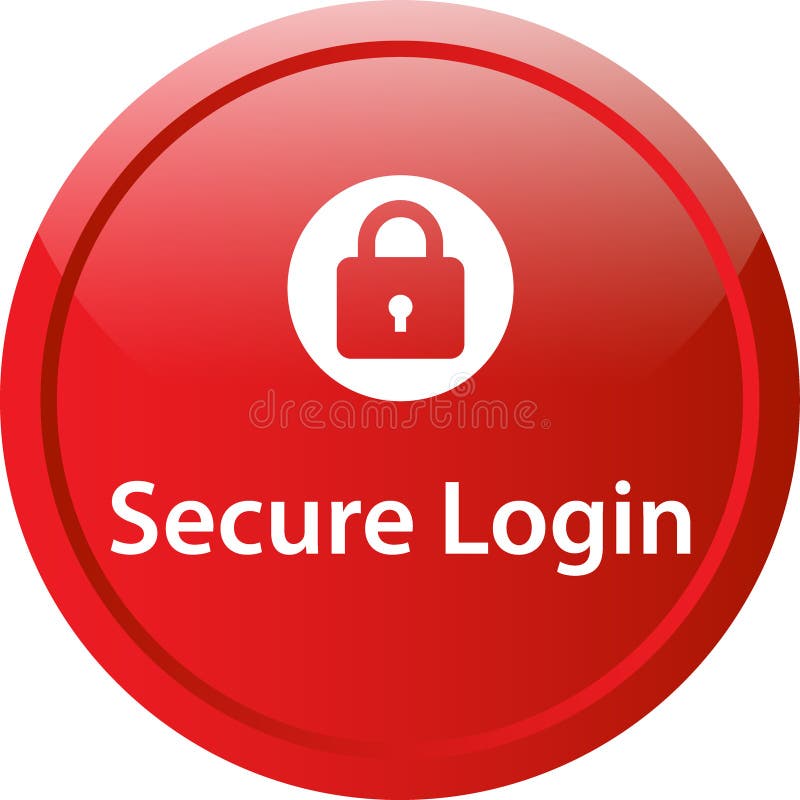 Secure Login Icon Web Button Stock Illustration - Illustration of ...
