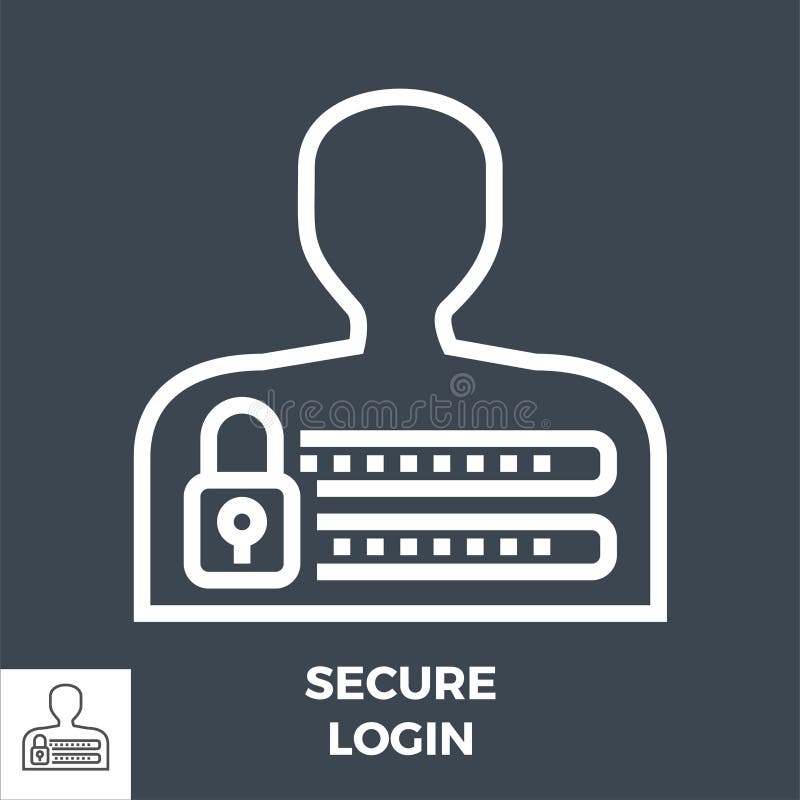 Secure Login Line Icon stock vector. Illustration of background - 90678509