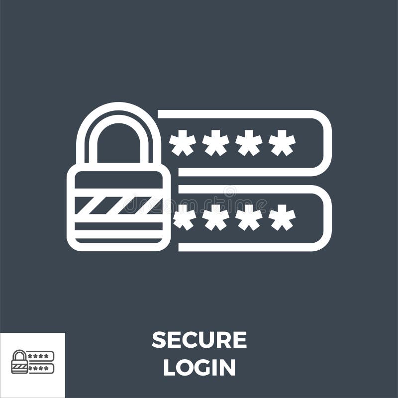 Secure Login Line Icon stock vector. Illustration of background - 90678509