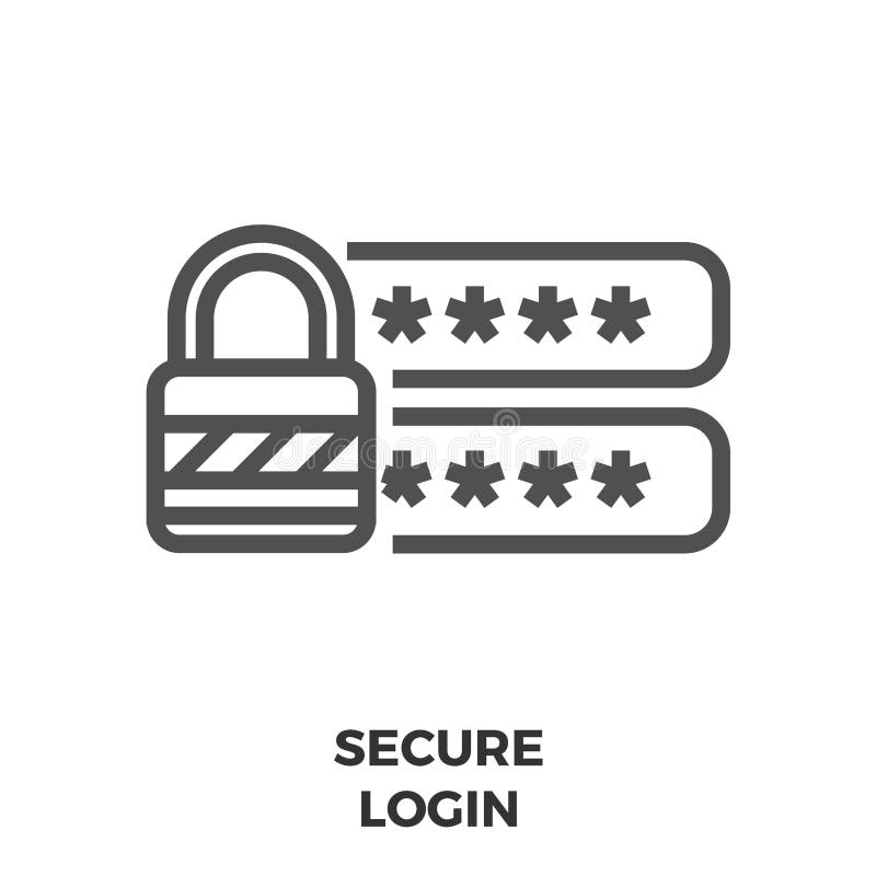 Secure Login Line Icon stock vector. Illustration of entrance - 86147273