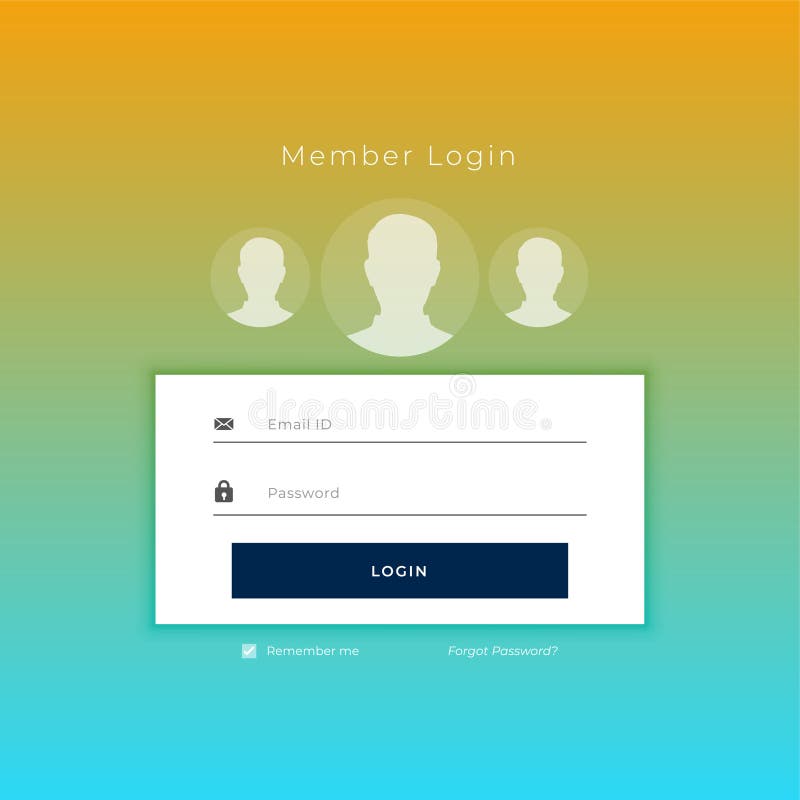 Secure Login Page Screen Template with Username and Password Design ...