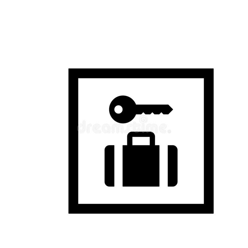 Secure Luggage Storage: Key and Suitcase Icon Representing Safekeeping ...