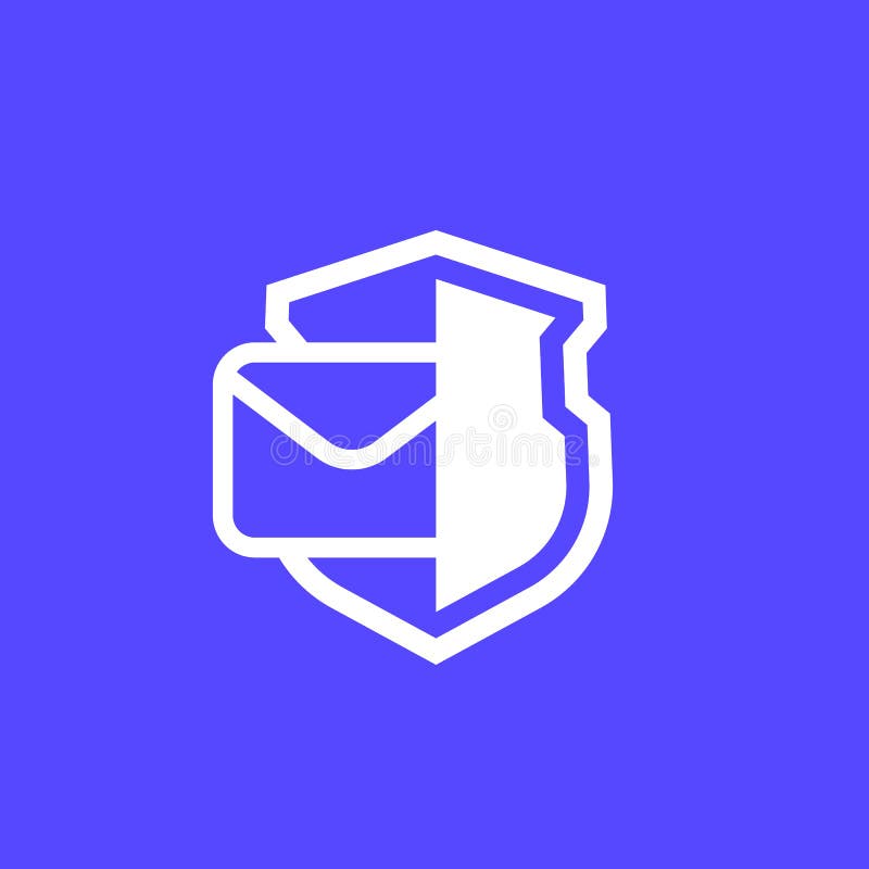 Secure Mail, Email Icon with a Shield Stock Vector - Illustration of ...
