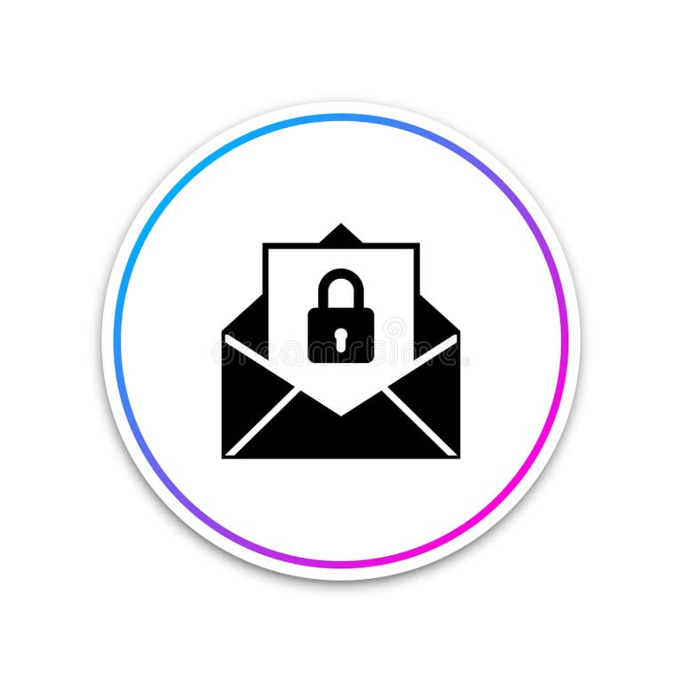 Secure Mail Icon Isolated on White Background. Mailing Envelope Locked ...