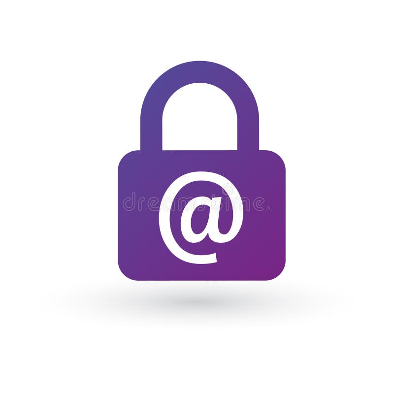 Secure Mail Icon Isolated on Whitebackground. Email Locked with Padlock ...