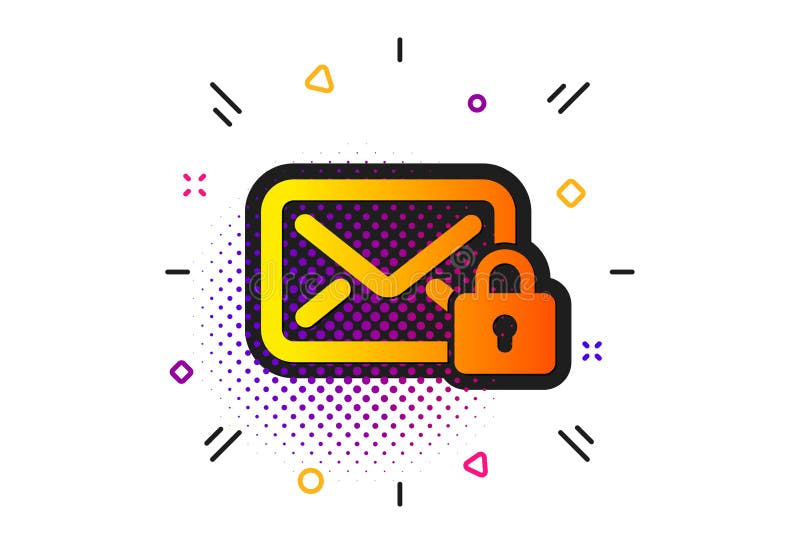 Secure Mail Icon. Private Message Correspondence Sign. Vector Stock ...