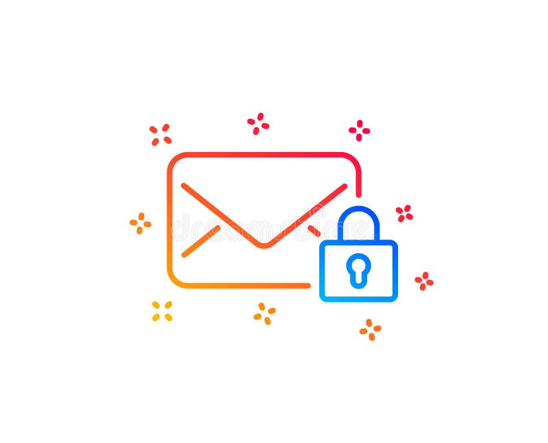 Secure Mail Line Icon. Private Message Correspondence Sign. Vector ...