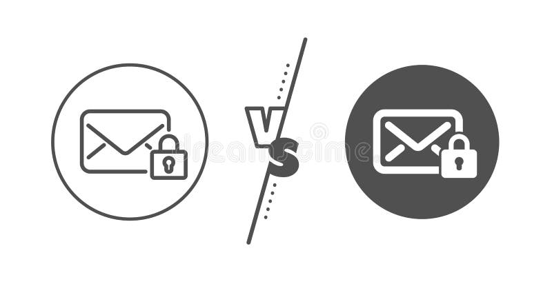 Secure Mail Line Icon. Private Message Correspondence Sign. Vector ...