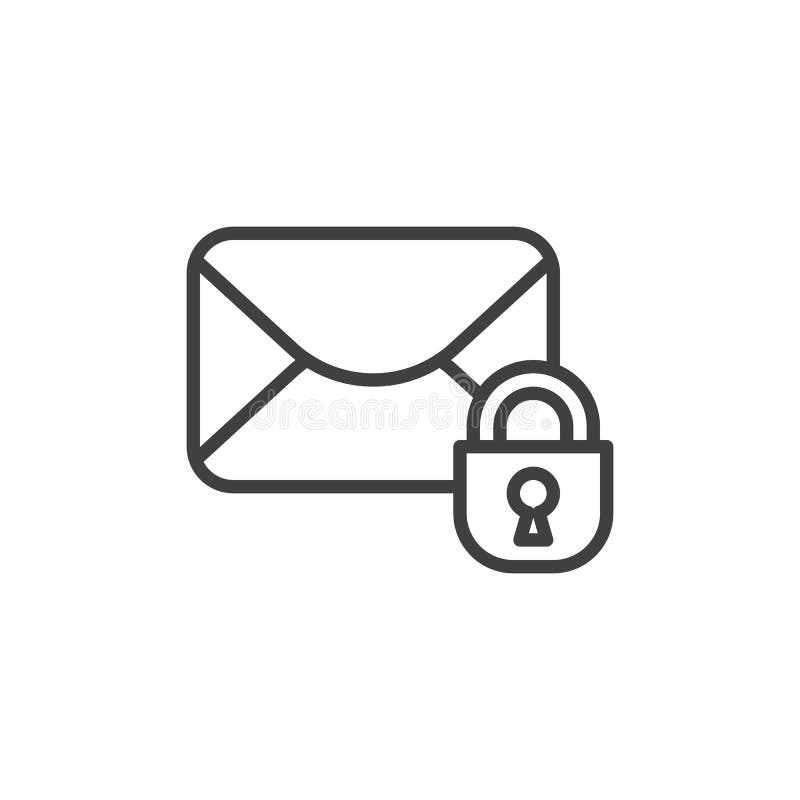 Secure Mail Message Line Icon Stock Vector - Illustration of password ...