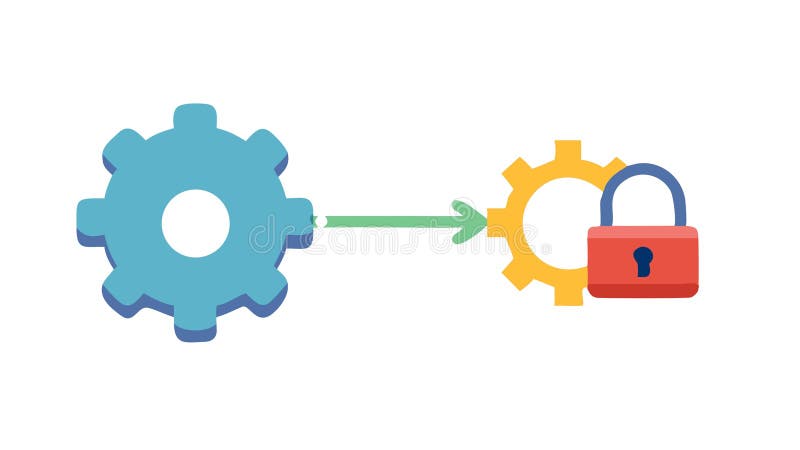 Secure Mechanism Icon, System Lock and Access Control, Vector Design ...