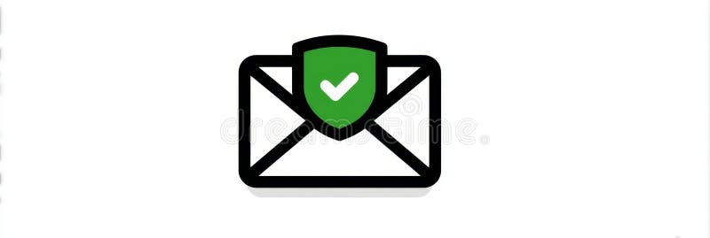 Secure Message Envelope Icon a Minimalistic Envelope Icon with a Shield ...