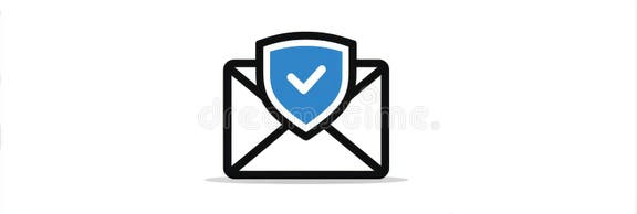 Secure Message Envelope Icon a Minimalistic Envelope Icon with a Shield ...