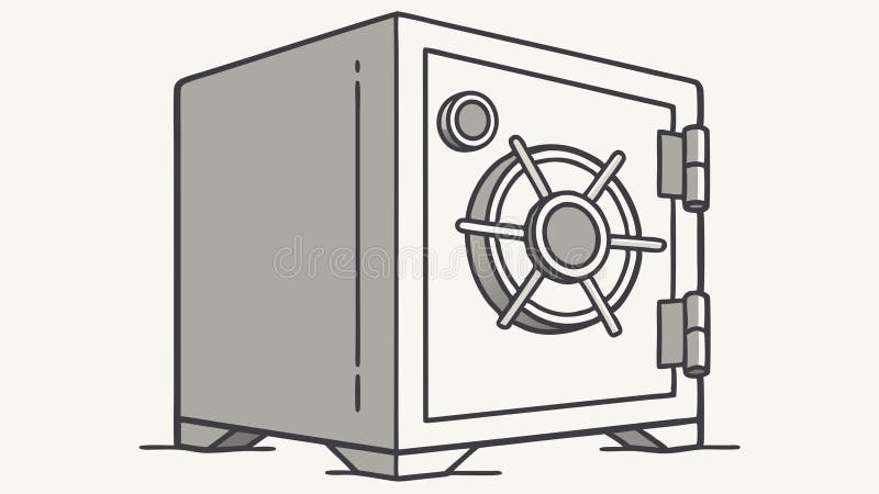 Secure Metal Safe with a Combination Lock, Valuables Protection, Vector ...