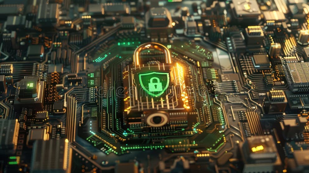 The Secure Microchip Circuit.AI Generated Image Stock Photo - Image of infrastructure, security ...