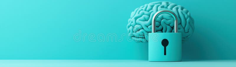 Secure Mind AI Brain Padlock Data Privacy Cyber Security Concept Stock ...