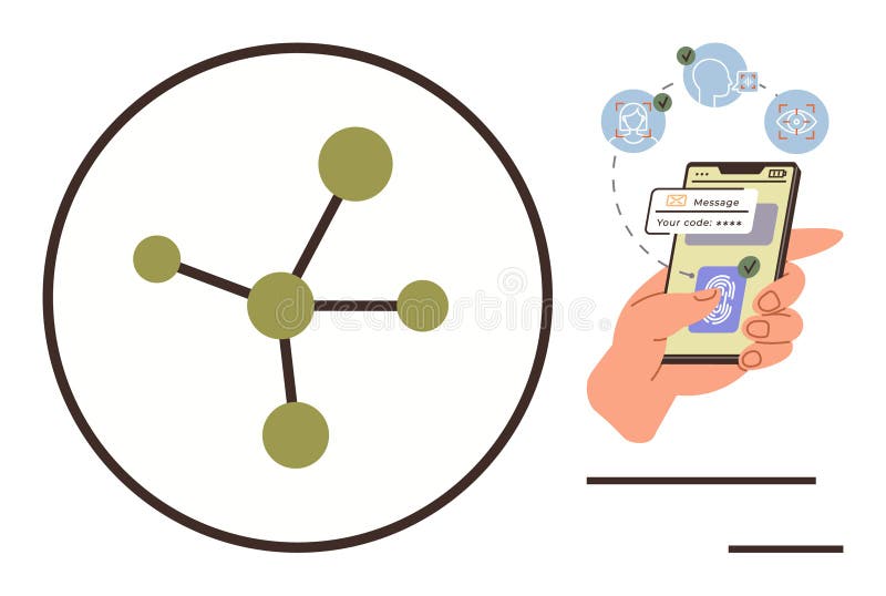 Secure Mobile Authentication Using One-Time Passwords and Network Connectivity Nodes Stock ...