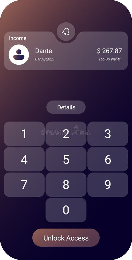 Secure Mobile Banking User Interface with Password Input Screen Stock ...