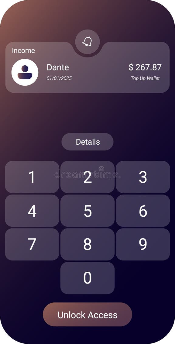Secure Mobile Banking User Interface with Password Input Screen Stock ...