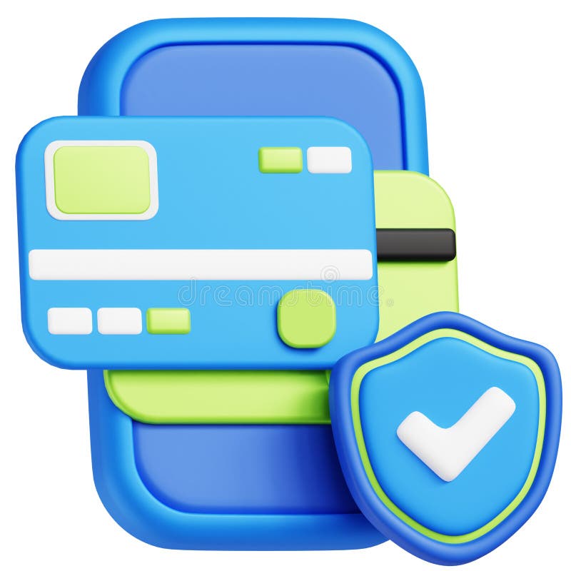 Secure Mobile Transaction 3D Icon Stock Illustration - Illustration of ...