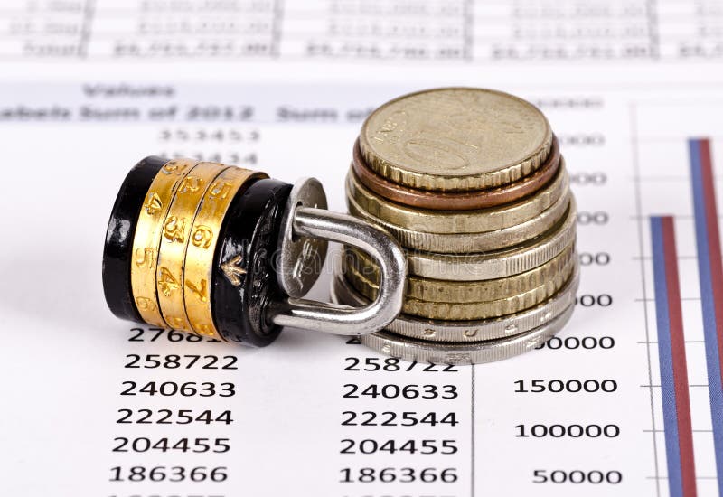 Secure the money with lock stock illustration. Illustration of safety ...