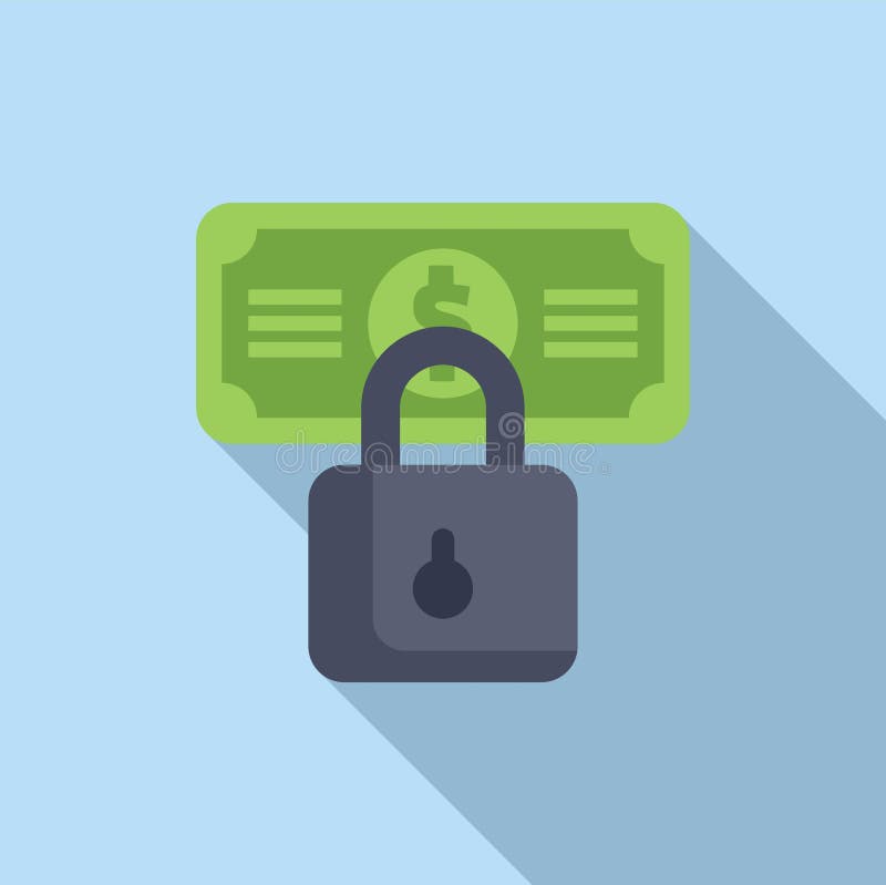 Secure Money Padlock Protecting Finances Stock Vector - Illustration of ...