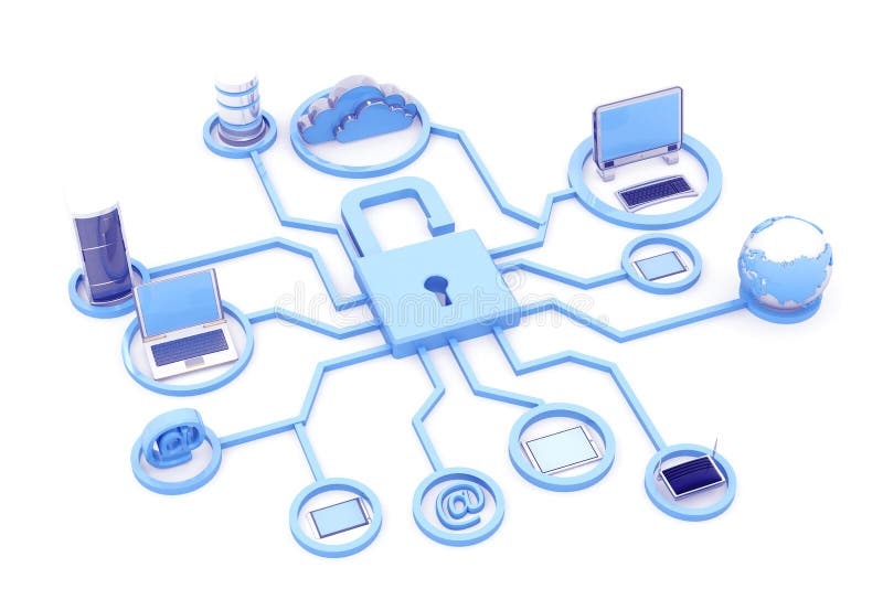 Network of Devices and Mobile Apps Stock Vector - Illustration of ...