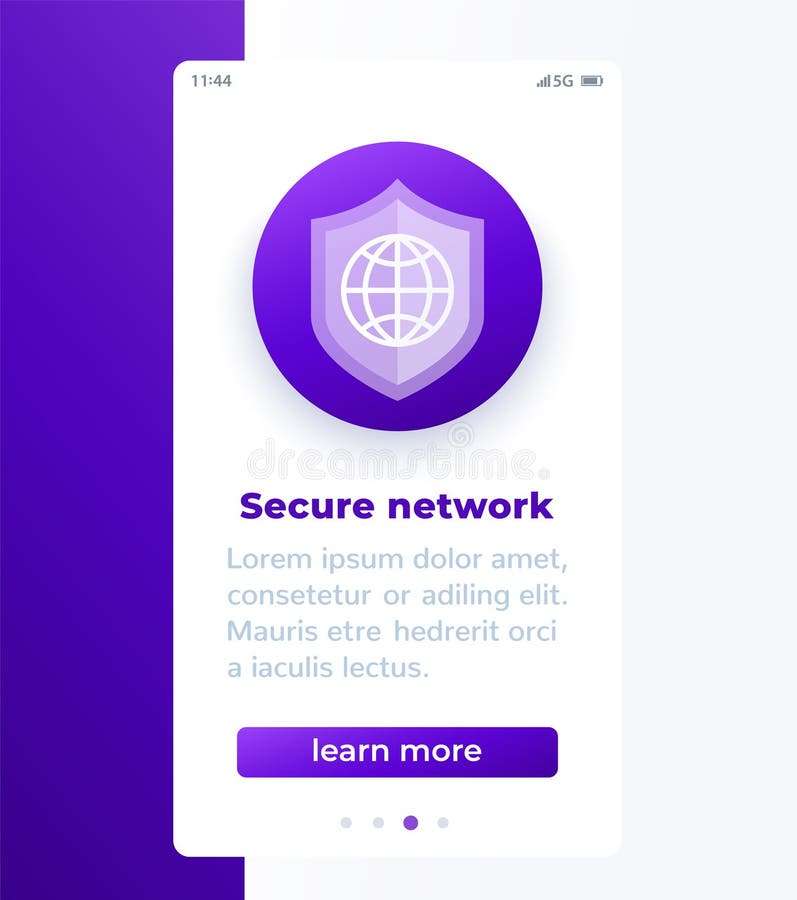 Secure Network or Online Security Banner Design Stock Vector ...