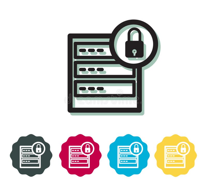 Secure Network Server Icon stock vector. Illustration of network ...