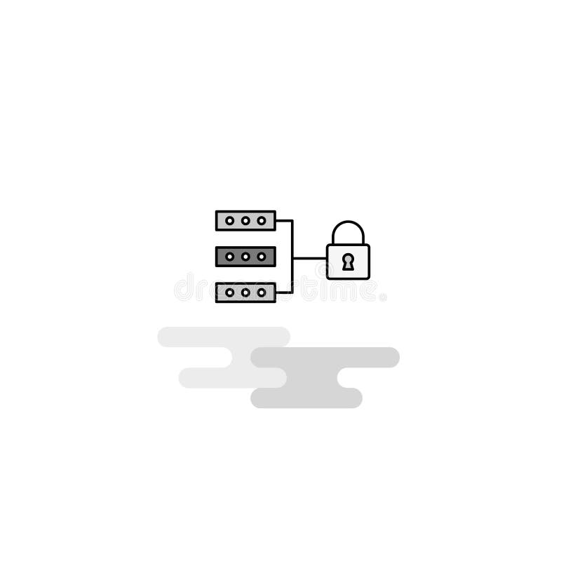 Secure Network Web Icon. Flat Line Filled Gray Icon Vector Stock Vector ...
